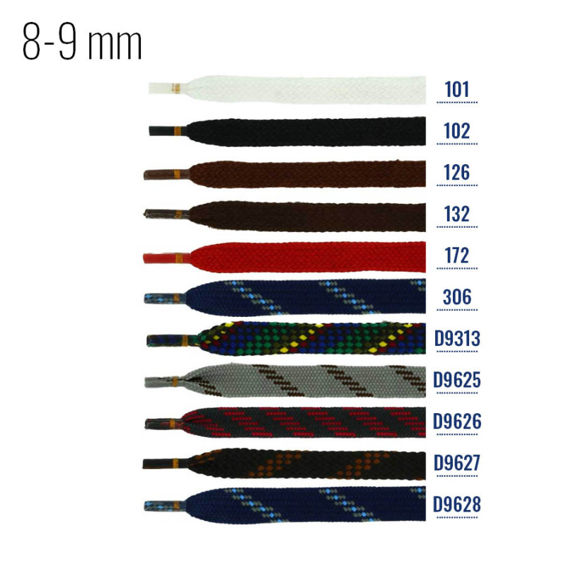 Coffret lacets plat large 8-9 mm